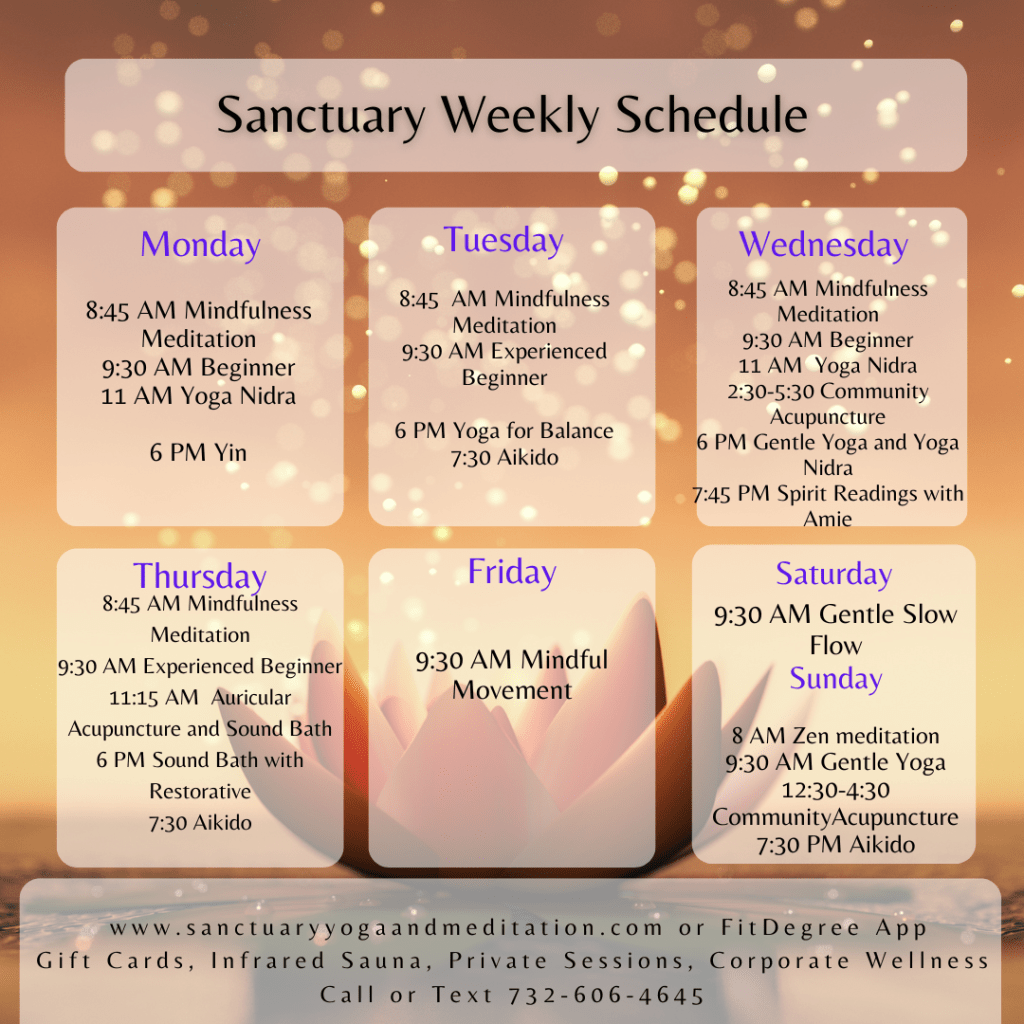 Schedule - Sanctuary Yoga and Meditation